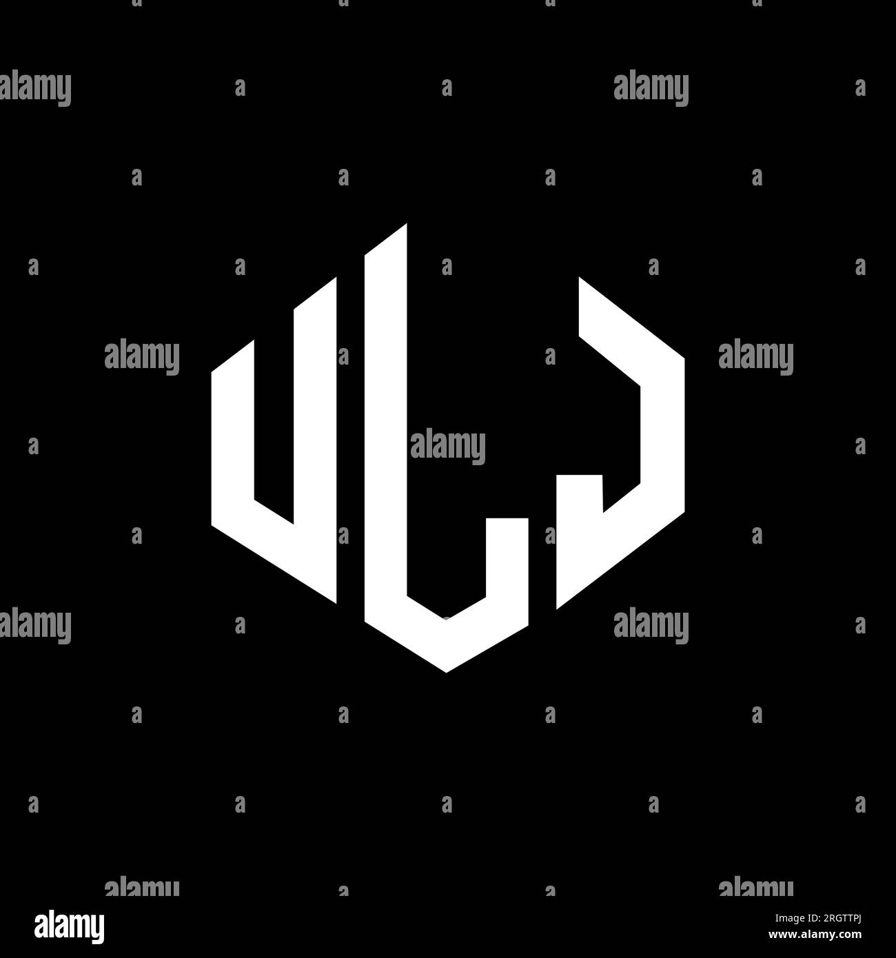 ULJ letter logo design with polygon shape. ULJ polygon and cube shape ...