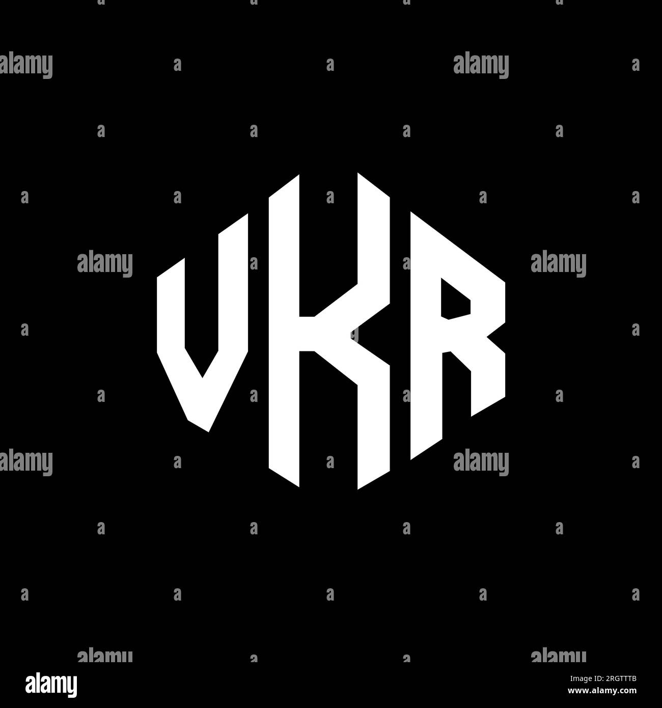 VKR letter logo design with polygon shape. VKR polygon and cube shape ...