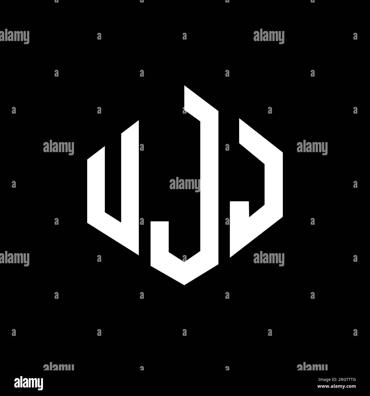 UJJ letter logo design with polygon shape. UJJ polygon and cube shape ...