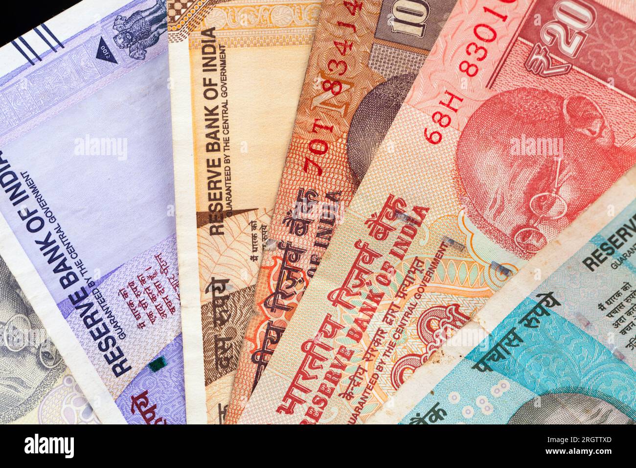 old indian cash with inscriptions for their identification, close up of ...