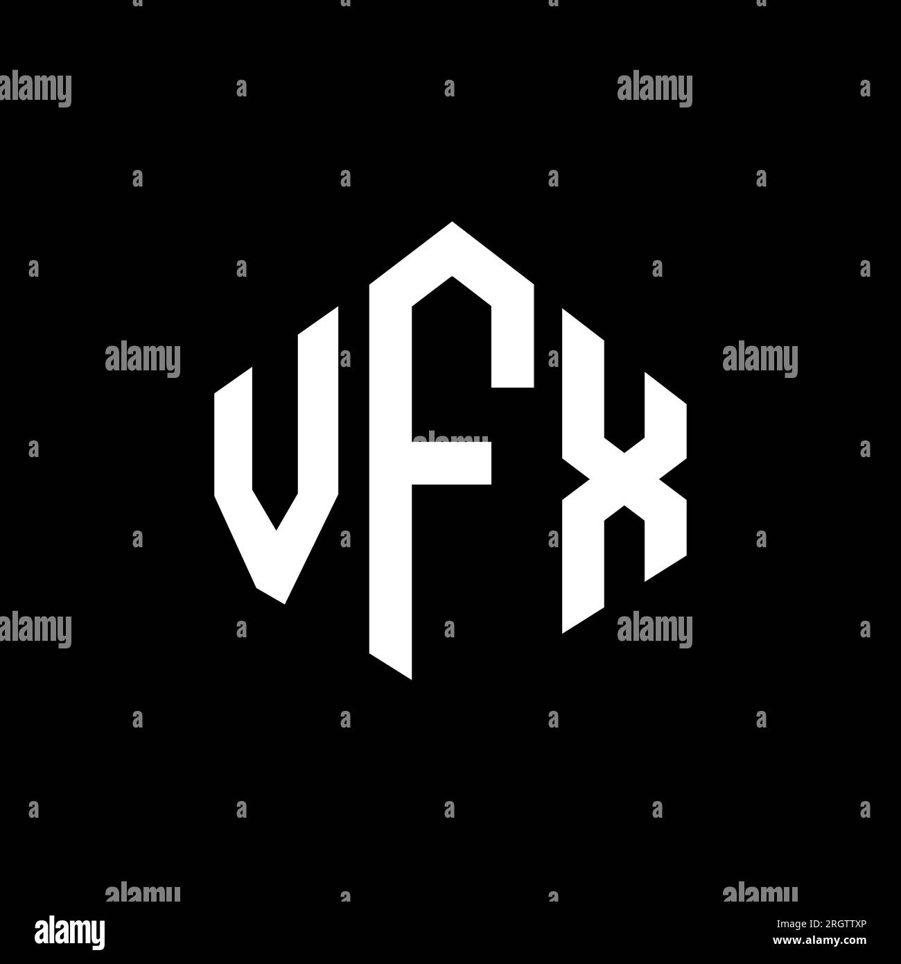 VFX letter logo design with polygon shape. VFX polygon and cube shape ...