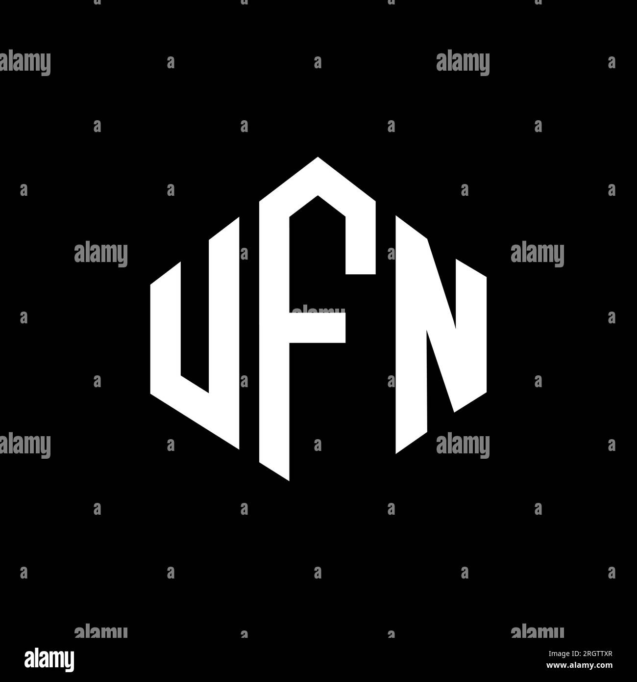 UFN letter logo design with polygon shape. UFN polygon and cube shape ...
