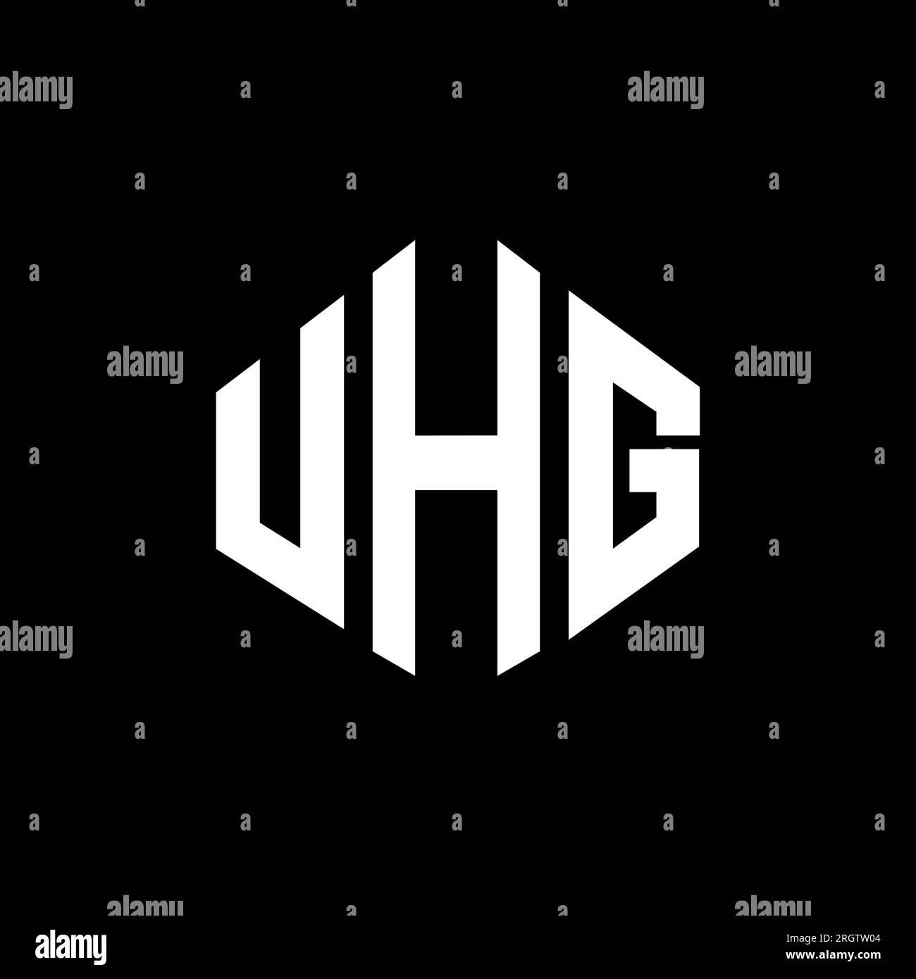 UHG letter logo design with polygon shape. UHG polygon and cube shape ...