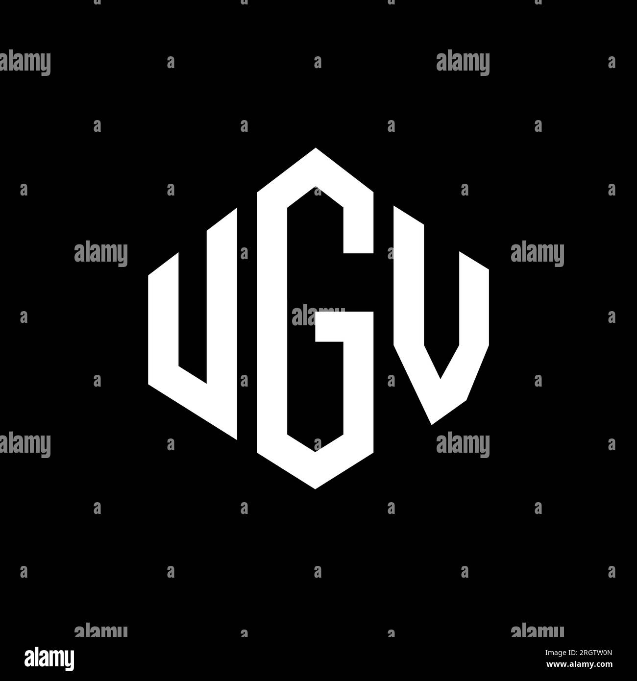 UGV letter logo design with polygon shape. UGV polygon and cube shape ...