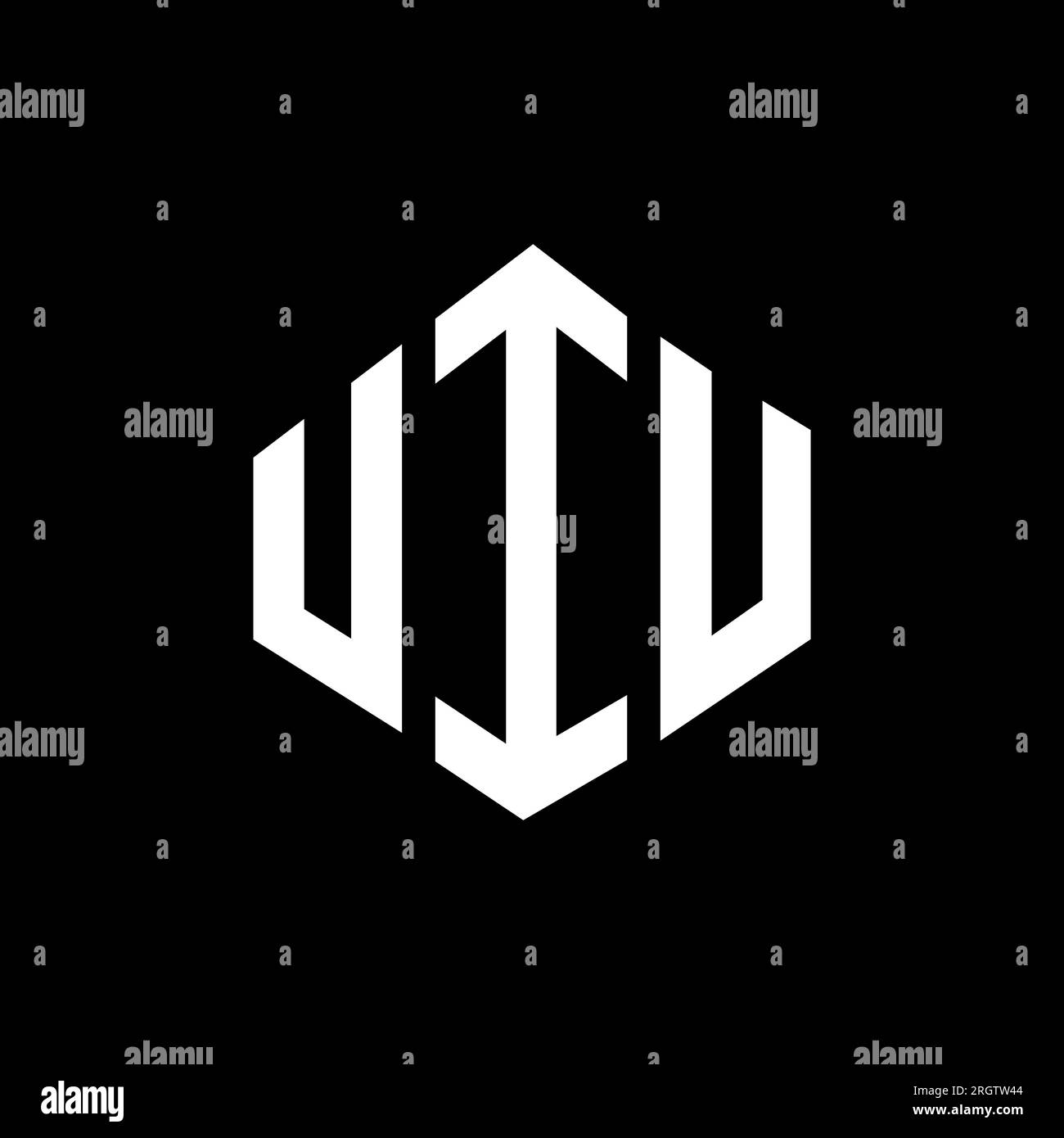UIU letter logo design with polygon shape. UIU polygon and cube shape ...