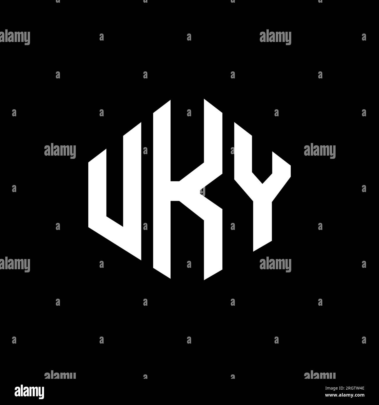 UKY letter logo design with polygon shape. UKY polygon and cube shape ...