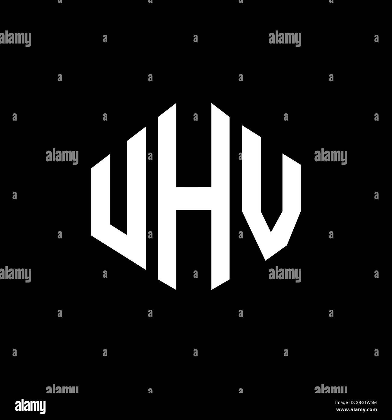 UHV letter logo design with polygon shape. UHV polygon and cube shape ...