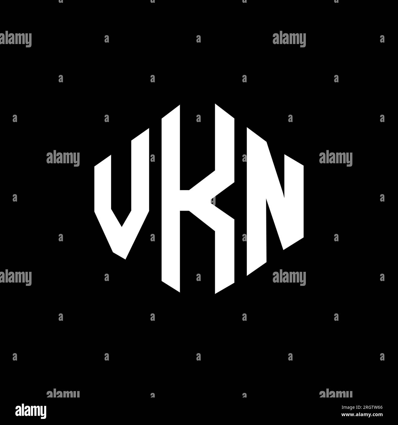 VKN letter logo design with polygon shape. VKN polygon and cube shape ...