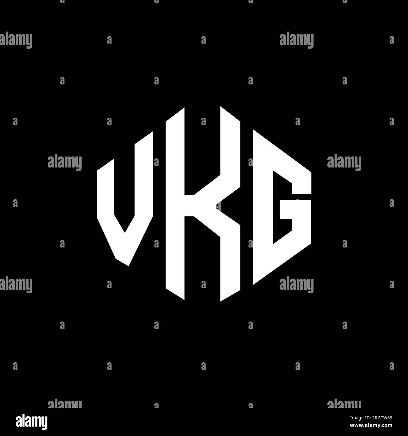 VKG letter logo design with polygon shape. VKG polygon and cube shape ...