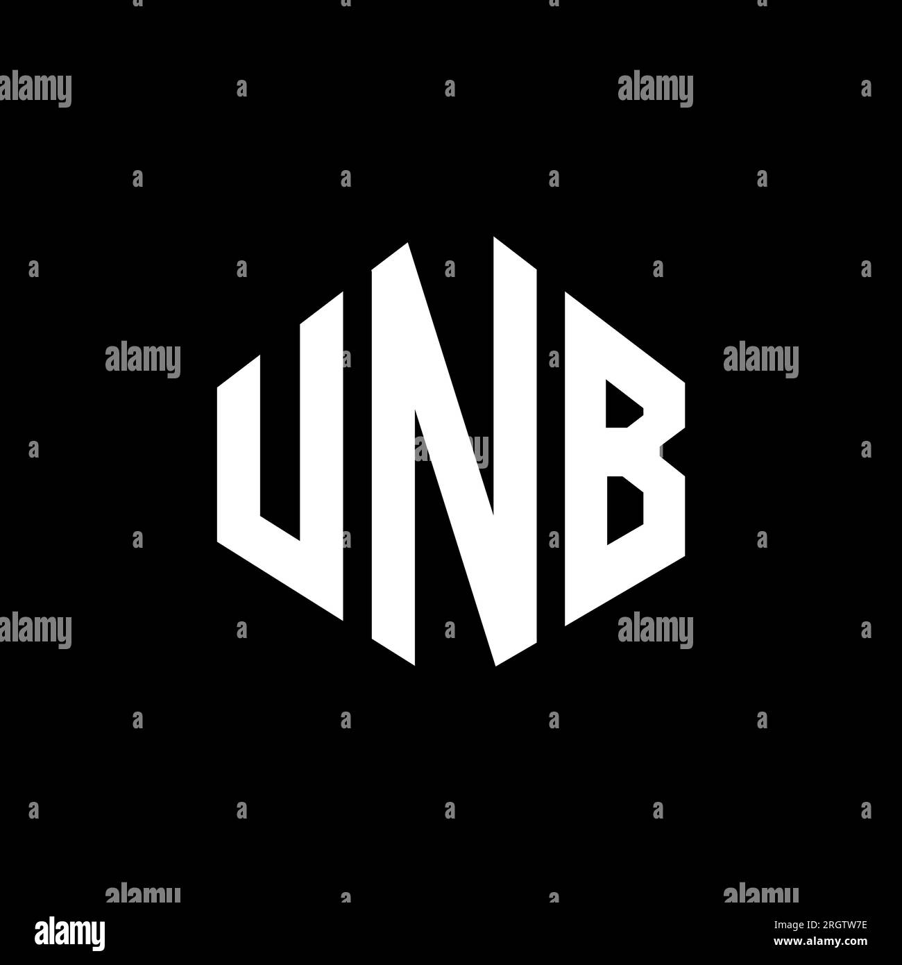 UNB letter logo design with polygon shape. UNB polygon and cube shape ...