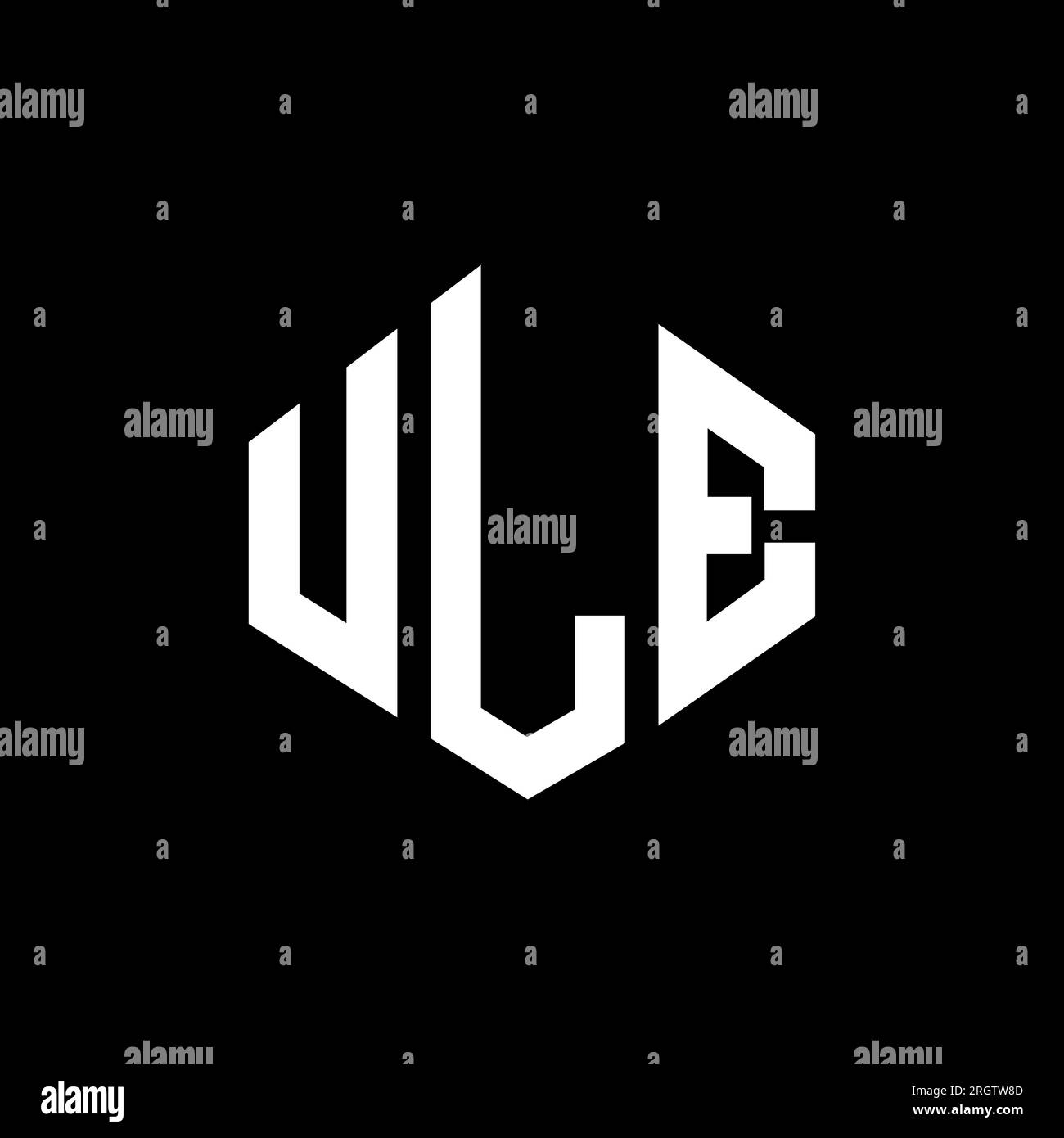 ULE letter logo design with polygon shape. ULE polygon and cube shape logo design. ULE hexagon ...