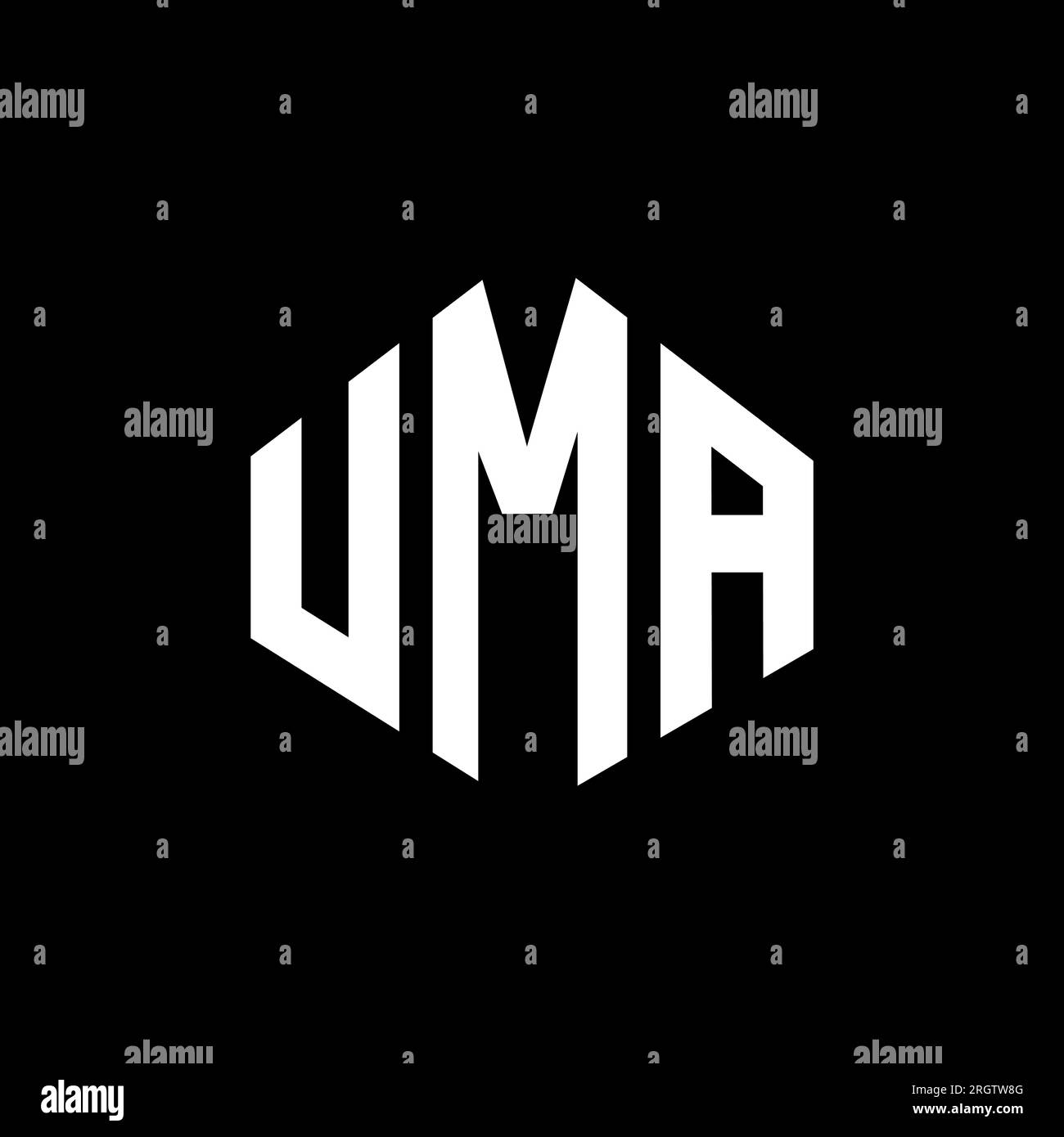 UMA letter logo design with polygon shape. UMA polygon and cube shape ...