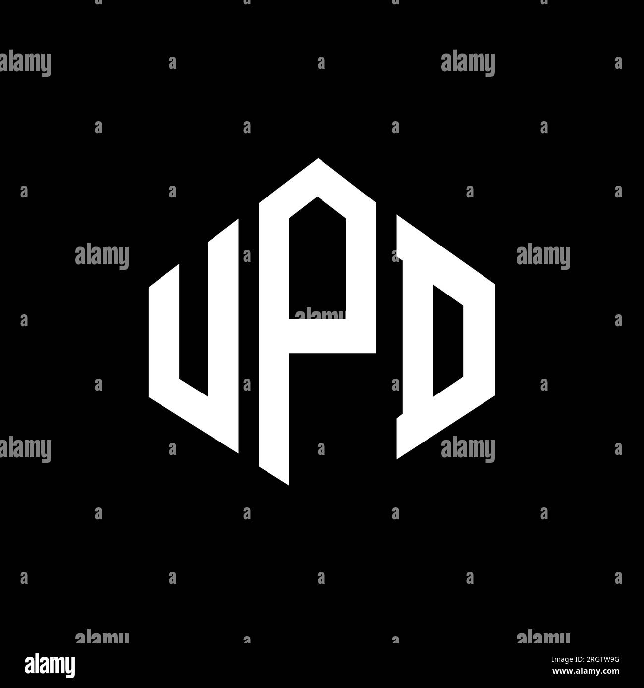 UPD letter logo design with polygon shape. UPD polygon and cube shape ...