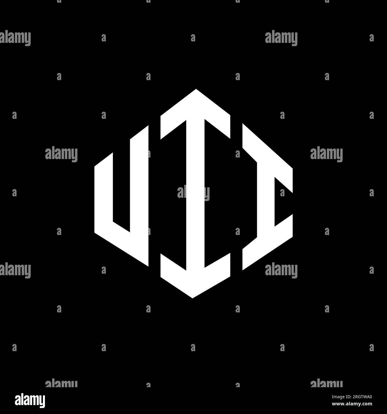 UII letter logo design with polygon shape. UII polygon and cube shape ...