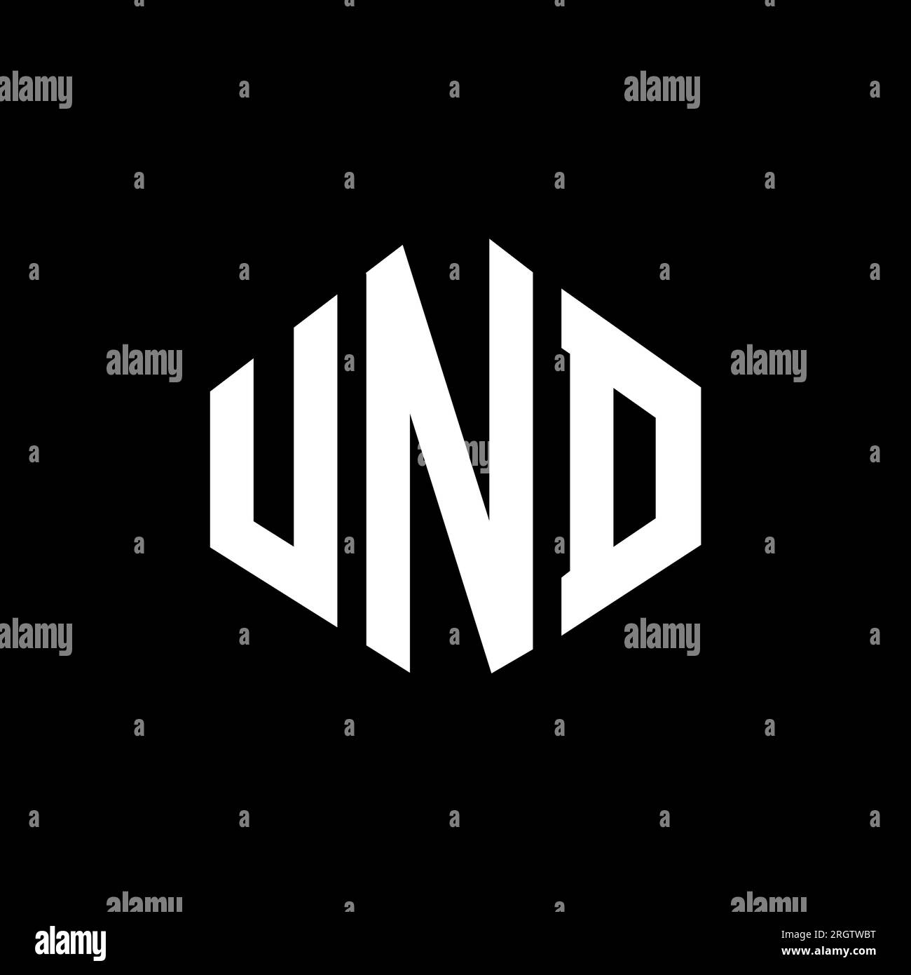 UND letter logo design with polygon shape. UND polygon and cube shape ...