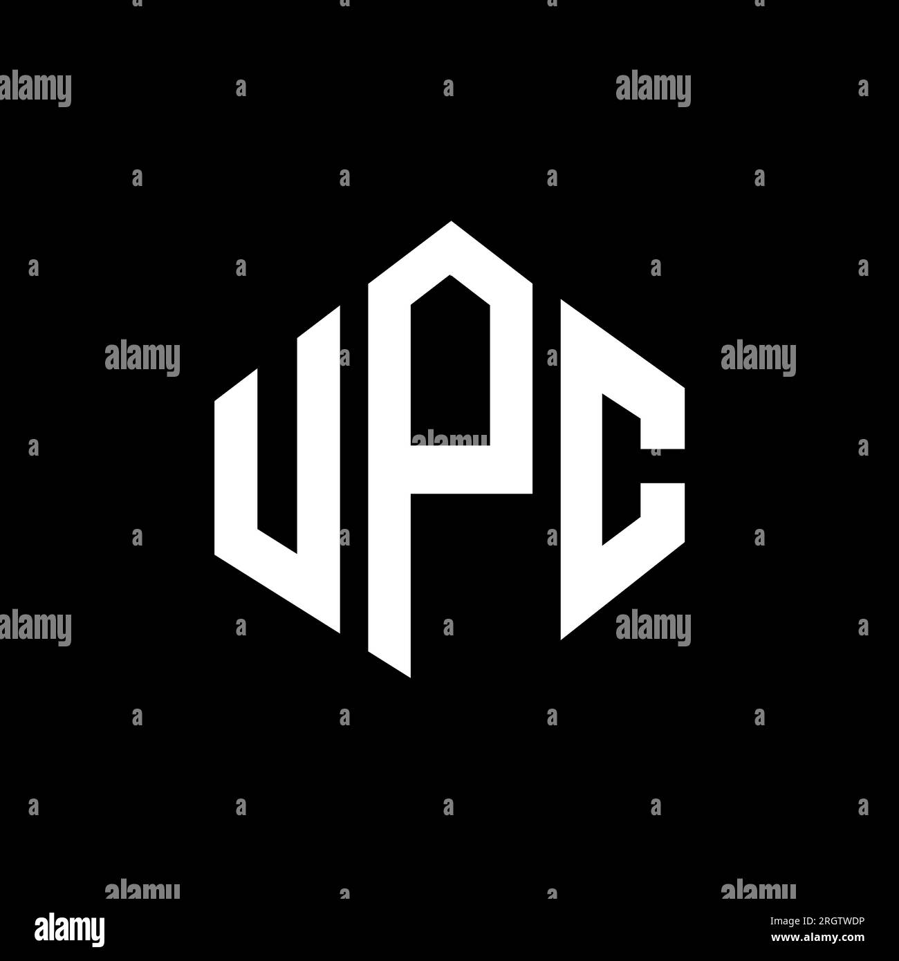 UPC letter logo design with polygon shape. UPC polygon and cube shape ...