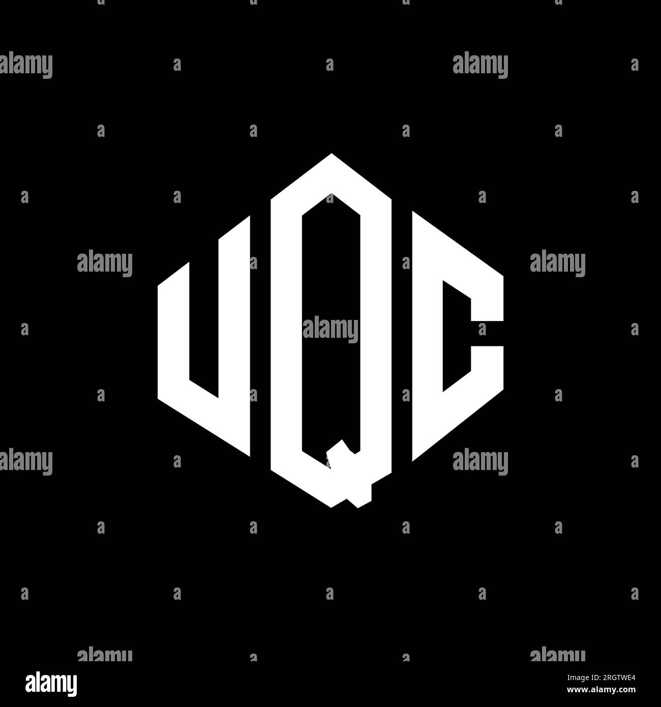UQC letter logo design with polygon shape. UQC polygon and cube shape ...