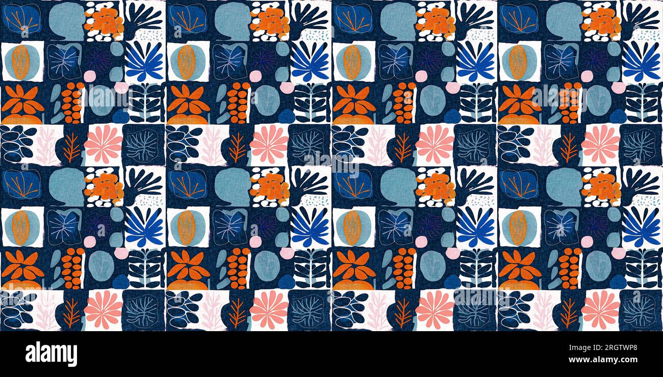 Fun modern coastal pattern clash fabric border print for summer beach ...
