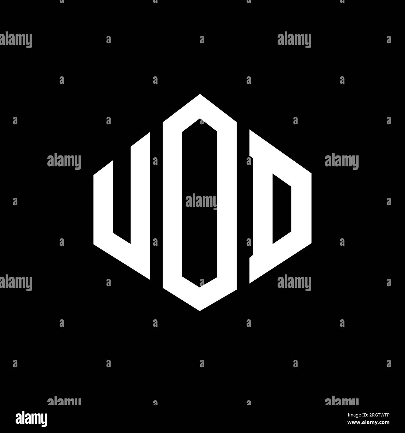 UOD letter logo design with polygon shape. UOD polygon and cube shape ...