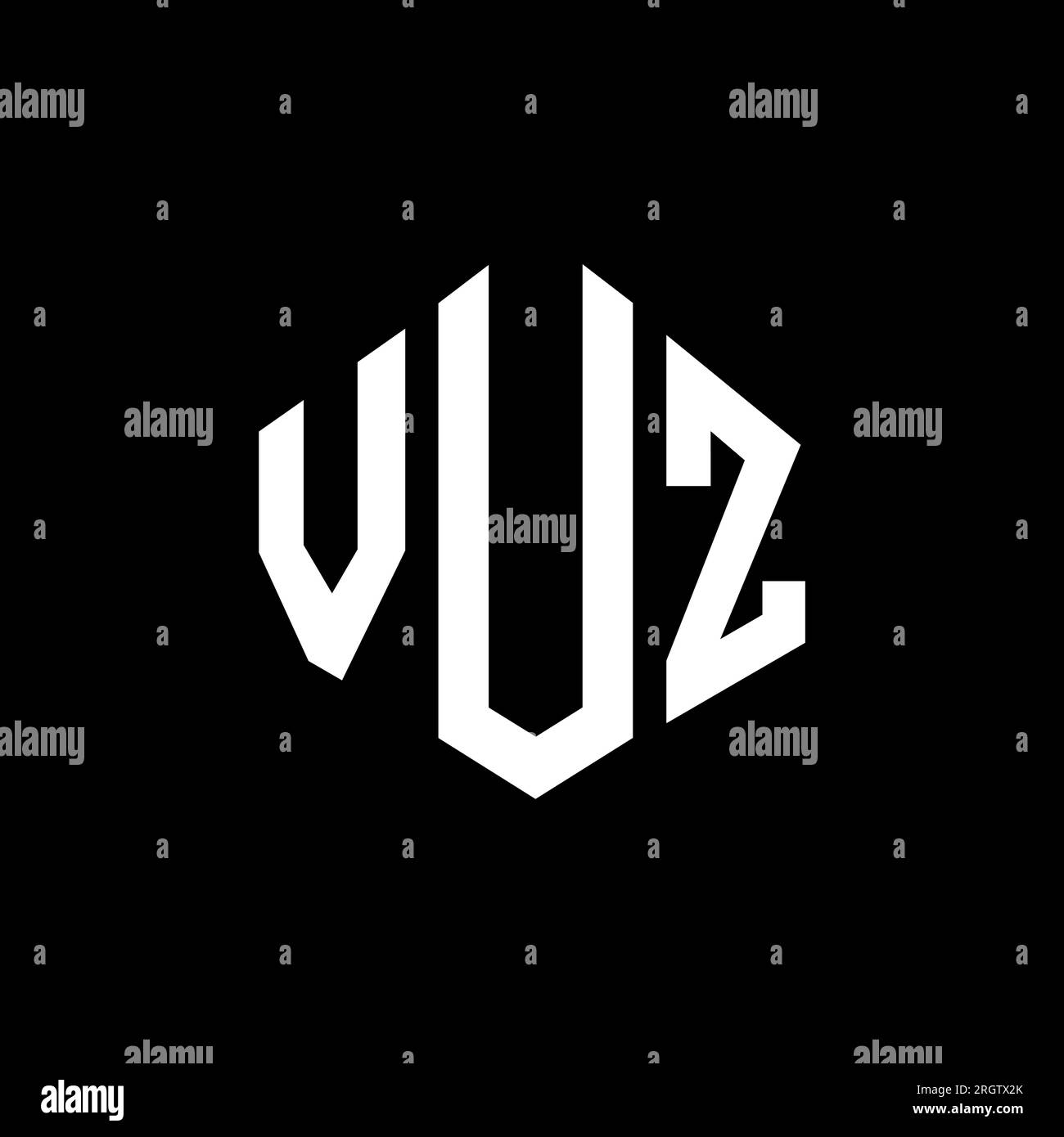 VUZ letter logo design with polygon shape. VUZ polygon and cube shape ...