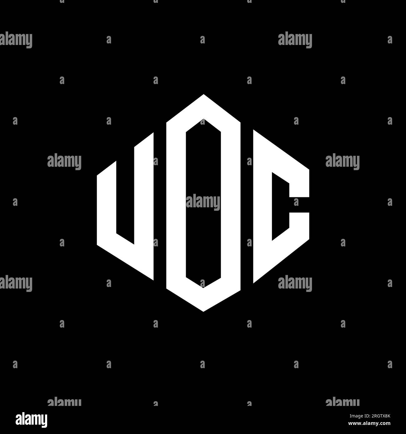 UOC letter logo design with polygon shape. UOC polygon and cube shape ...