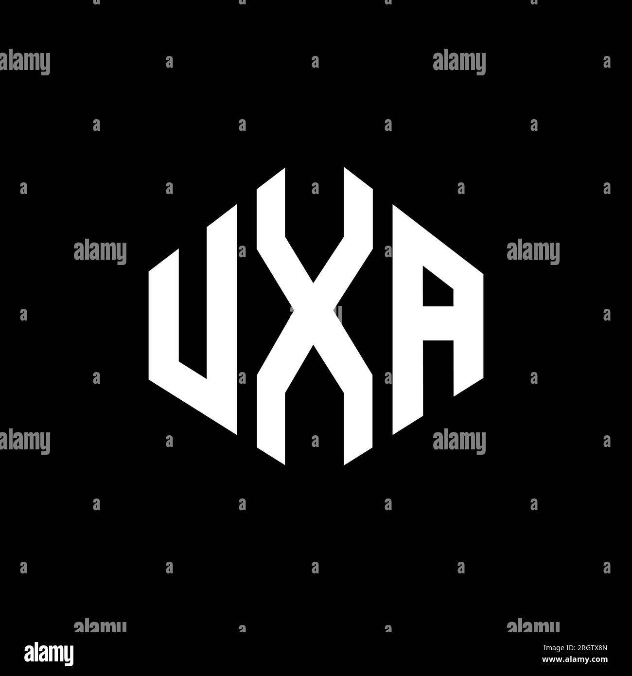 UXA letter logo design with polygon shape. UXA polygon and cube shape ...