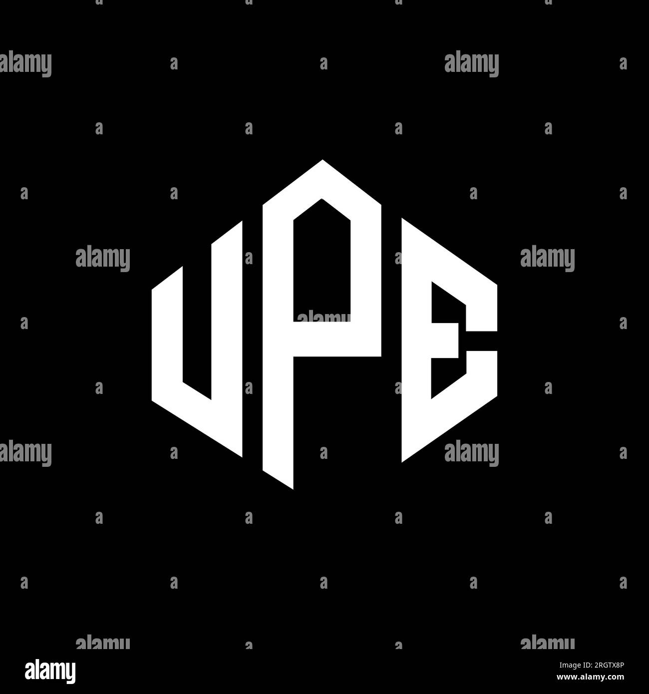 UPE letter logo design with polygon shape. UPE polygon and cube shape ...