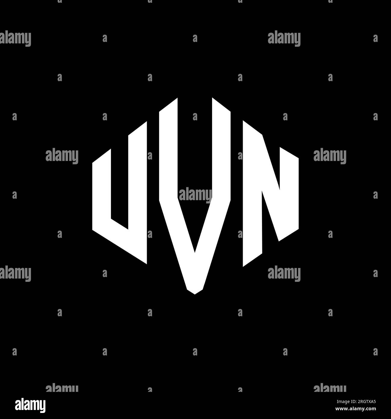UVN letter logo design with polygon shape. UVN polygon and cube shape ...