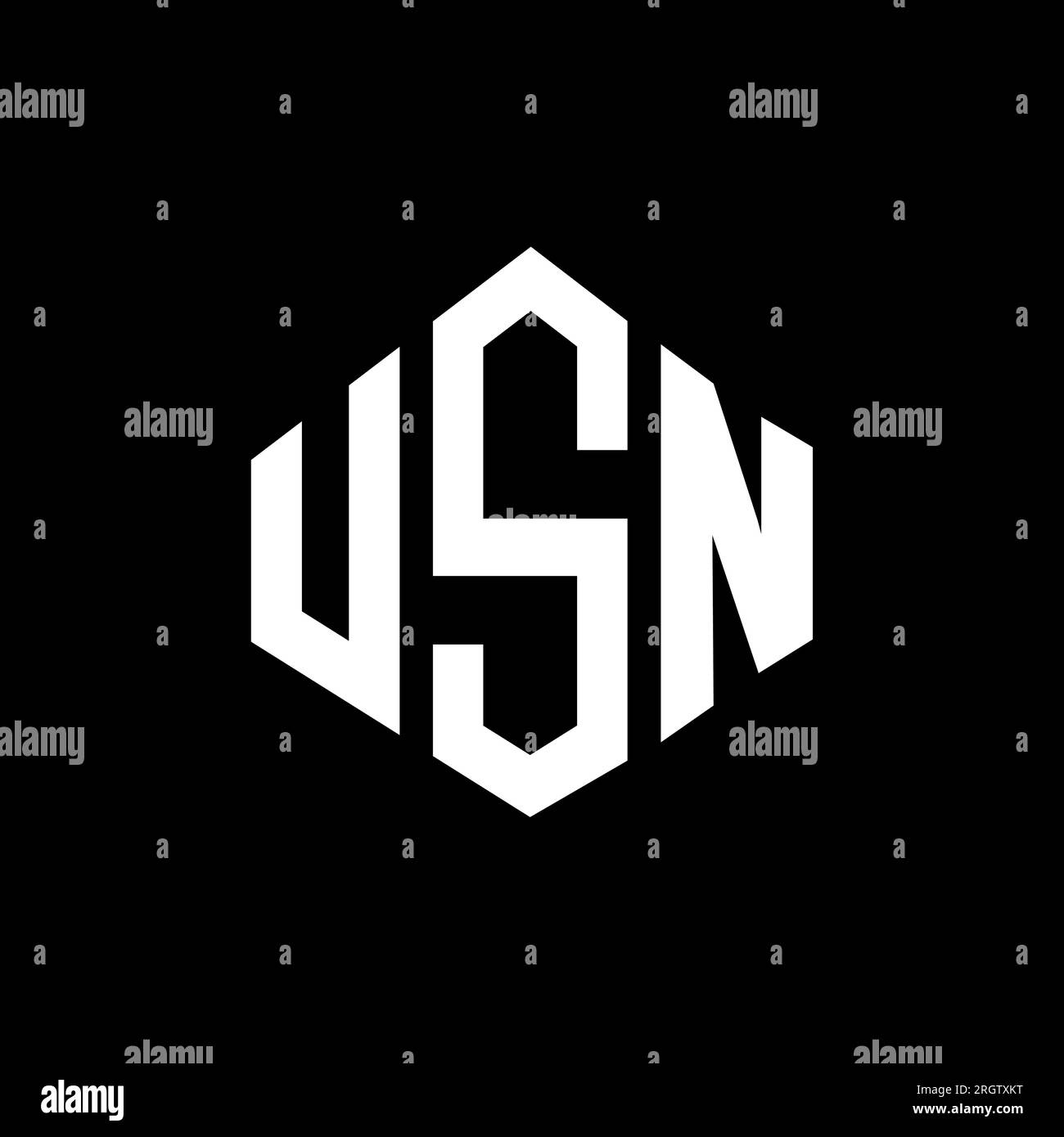 USN letter logo design with polygon shape. USN polygon and cube shape ...