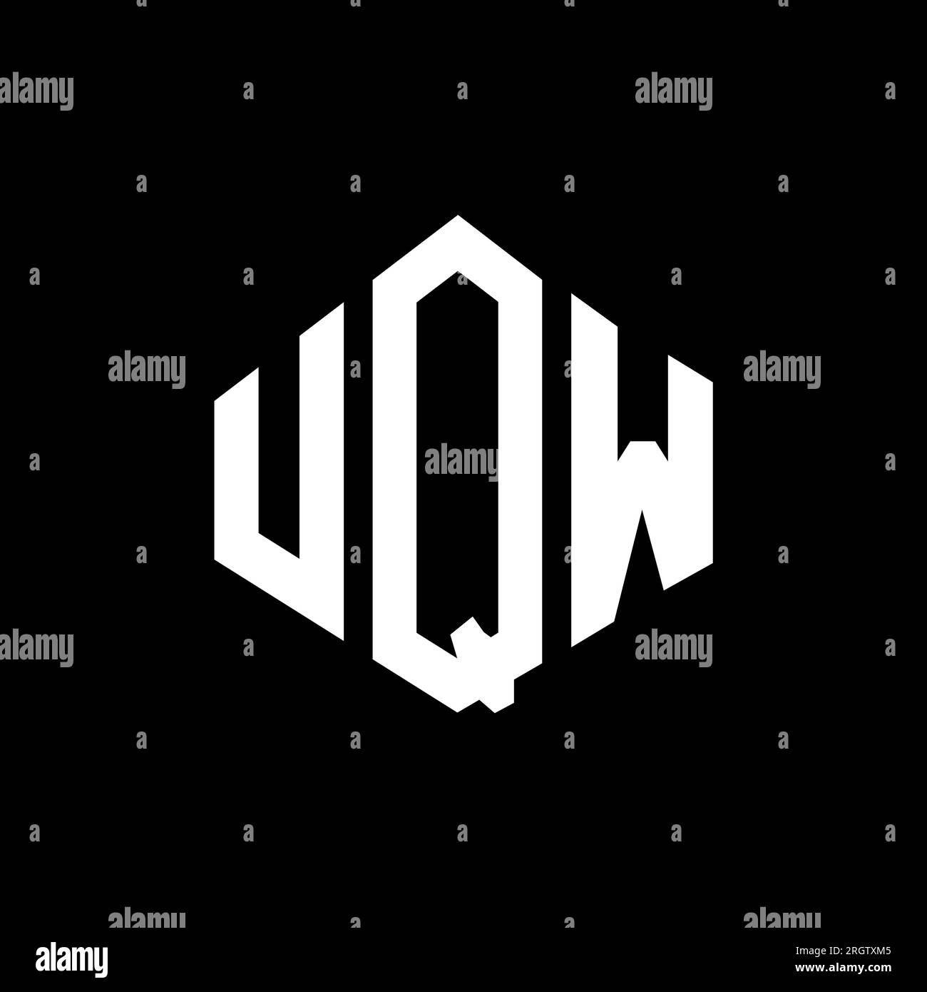 UQW letter logo design with polygon shape. UQW polygon and cube shape ...