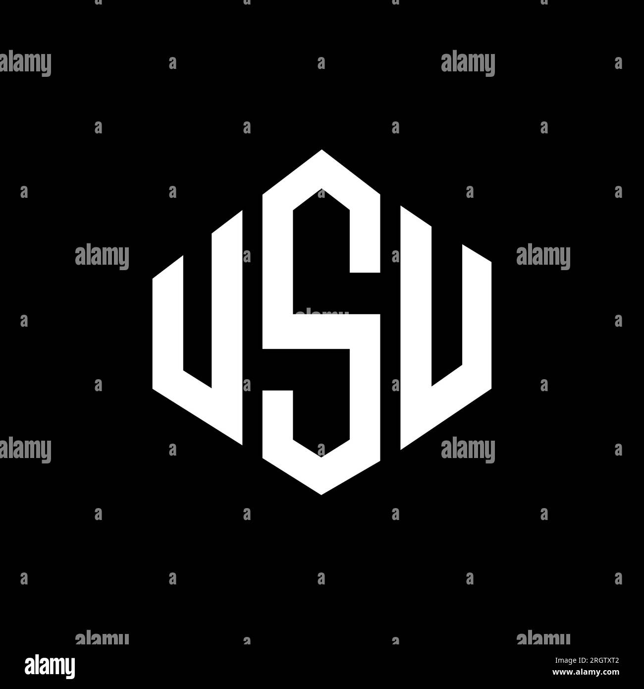 USU letter logo design with polygon shape. USU polygon and cube shape ...
