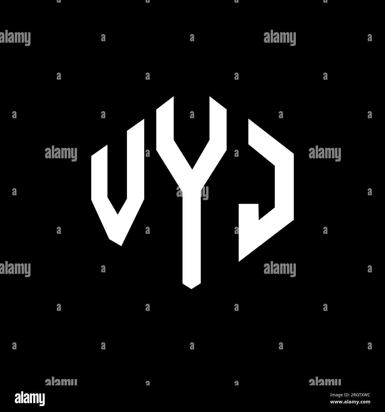 VYJ letter logo design with polygon shape. VYJ polygon and cube shape ...