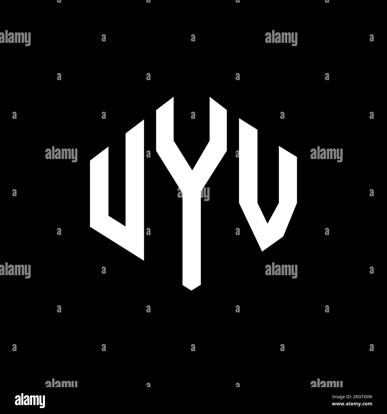 UYV letter logo design with polygon shape. UYV polygon and cube shape ...