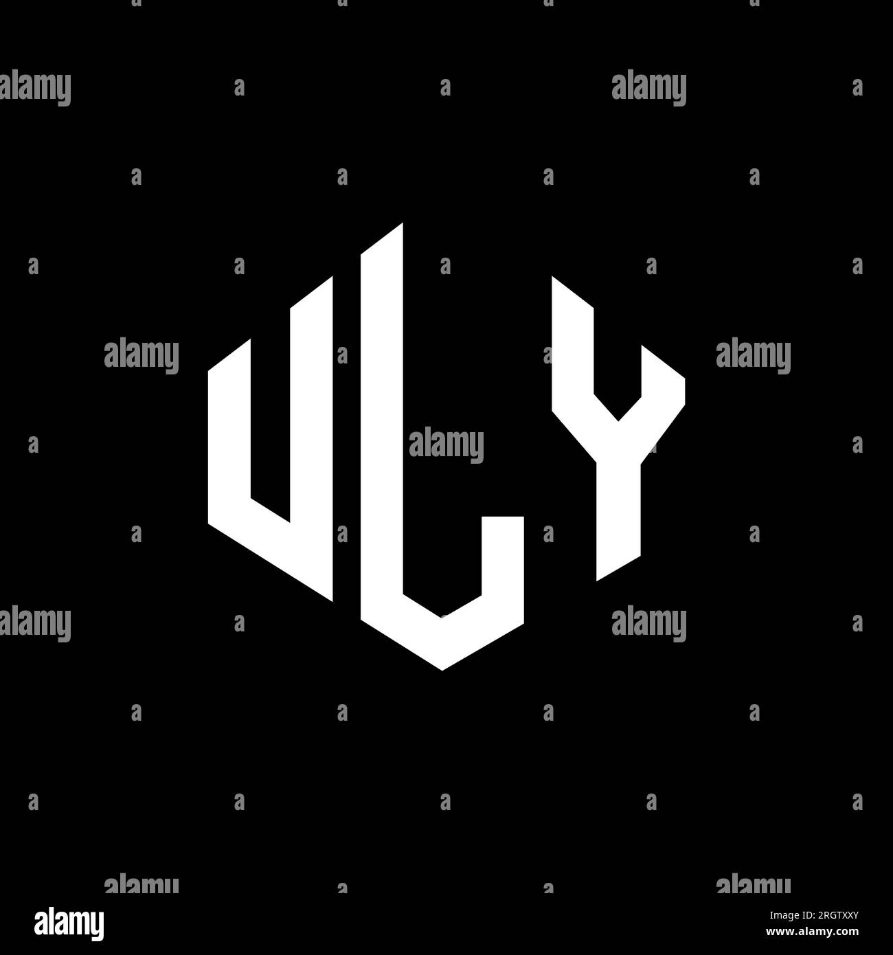 ULY letter logo design with polygon shape. ULY polygon and cube shape ...