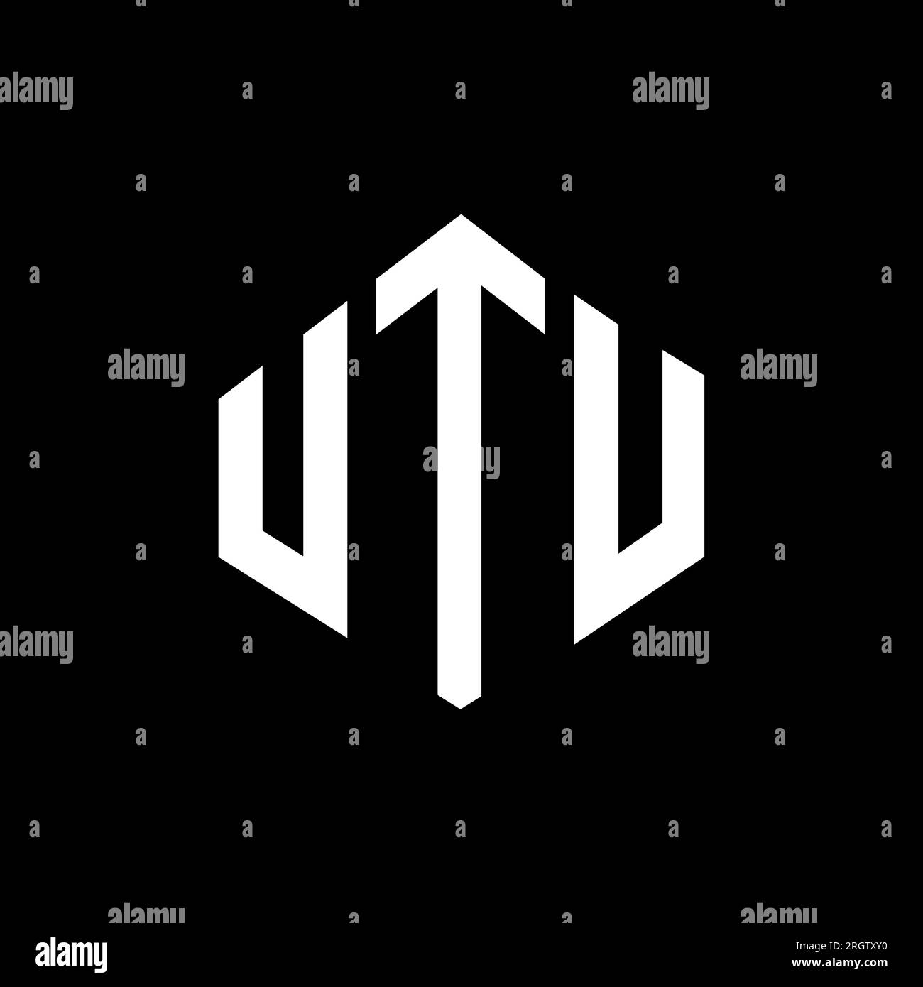 UTU letter logo design with polygon shape. UTU polygon and cube shape ...