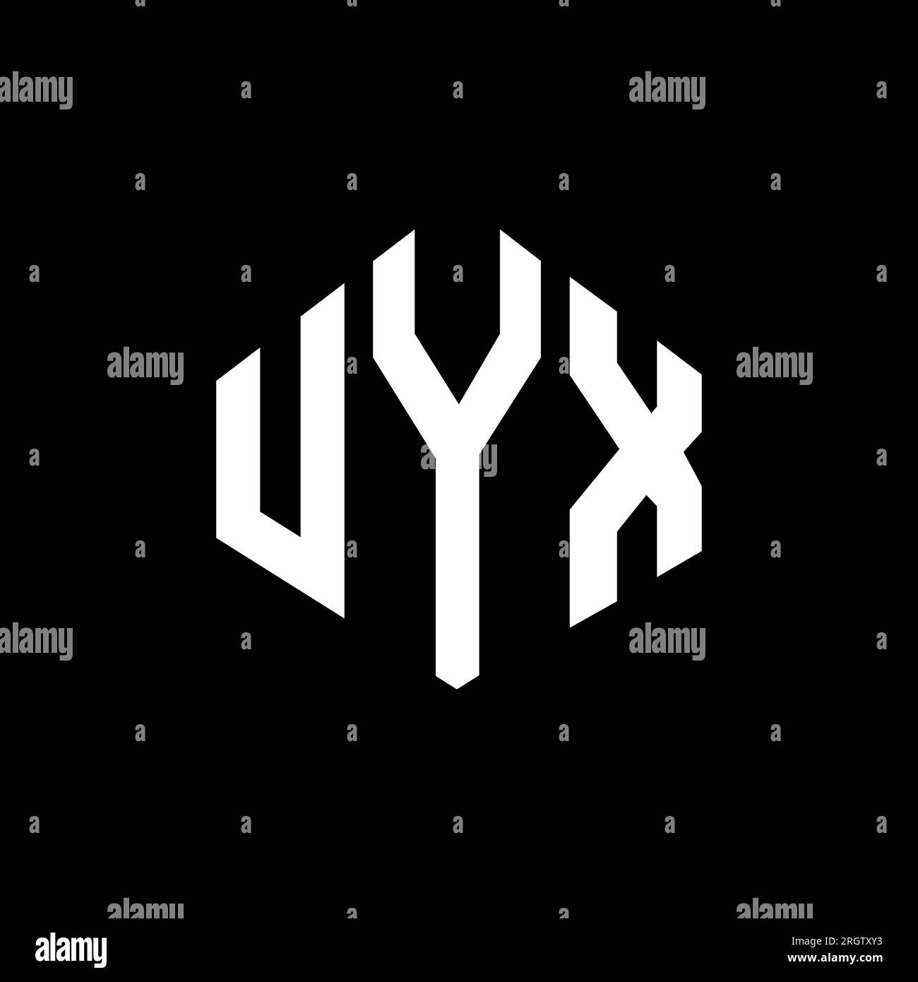 UYX letter logo design with polygon shape. UYX polygon and cube shape ...