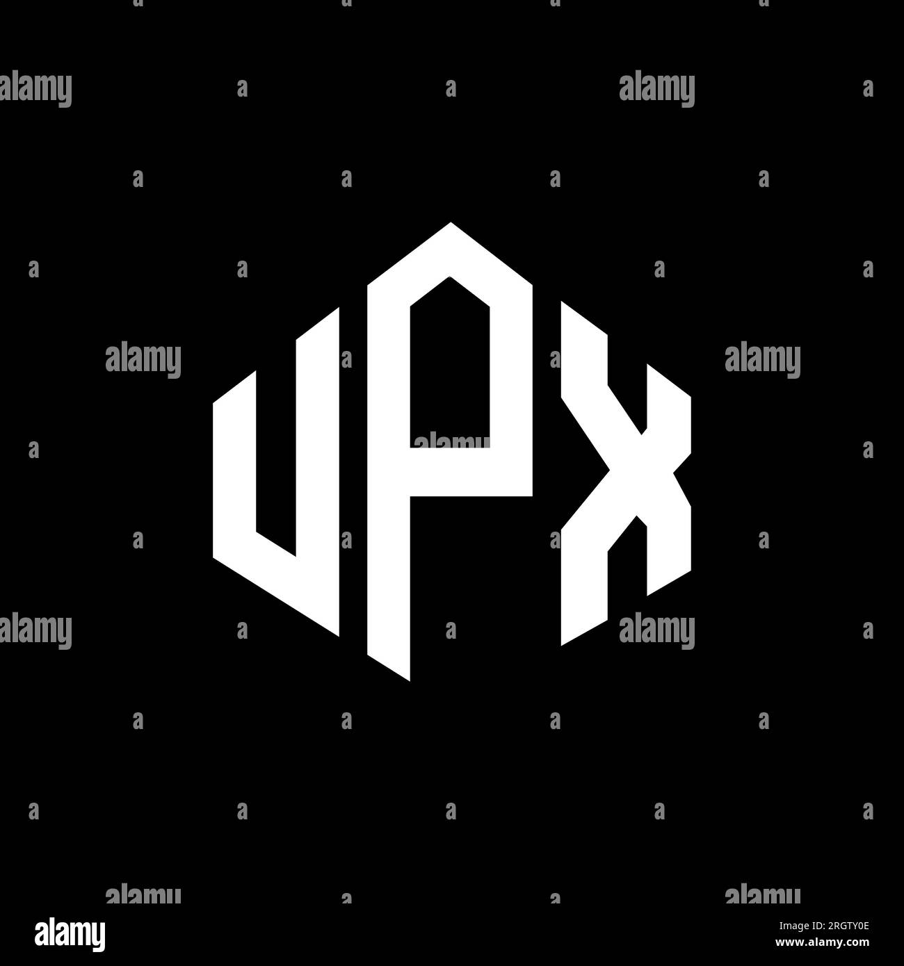 UPX letter logo design with polygon shape. UPX polygon and cube shape ...