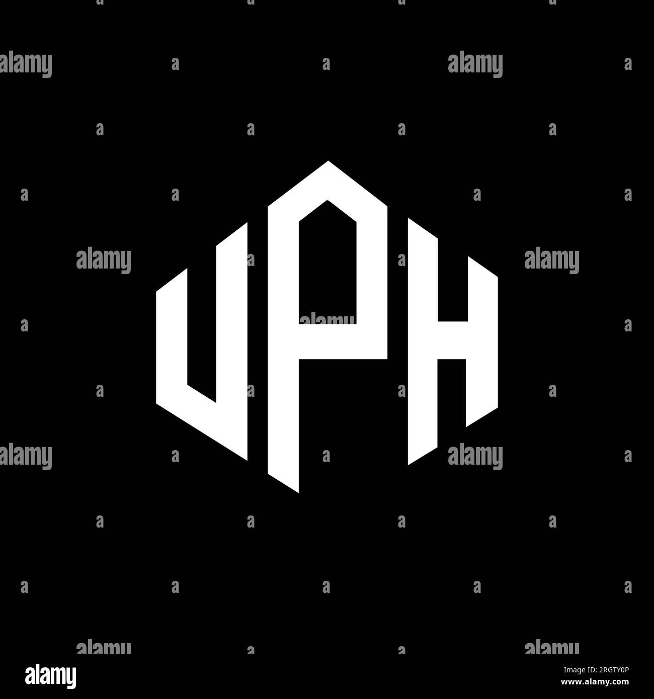 UPH letter logo design with polygon shape. UPH polygon and cube shape ...