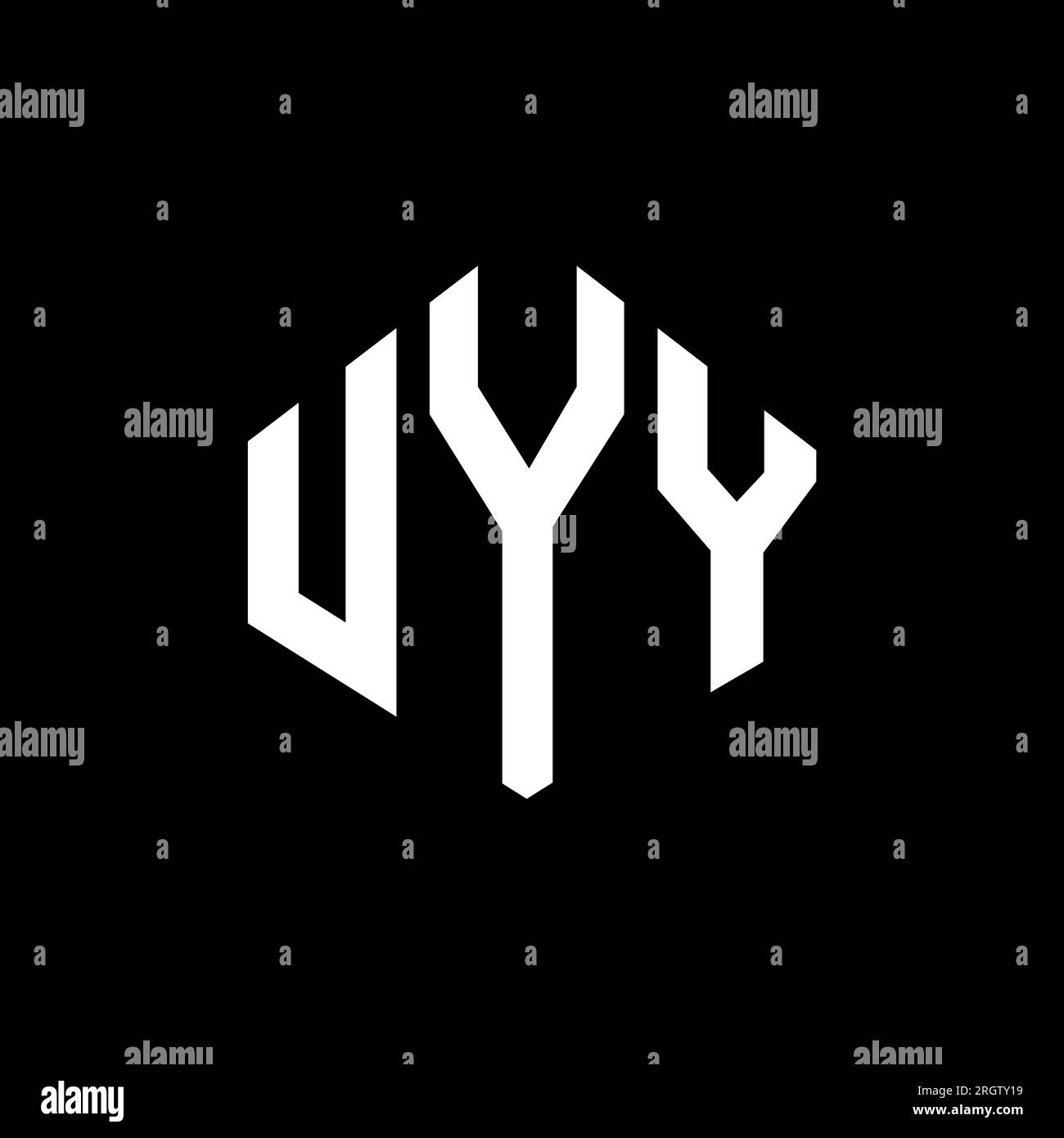 UYY letter logo design with polygon shape. UYY polygon and cube shape ...