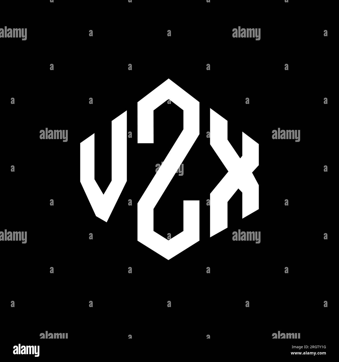VZX letter logo design with polygon shape. VZX polygon and cube shape ...