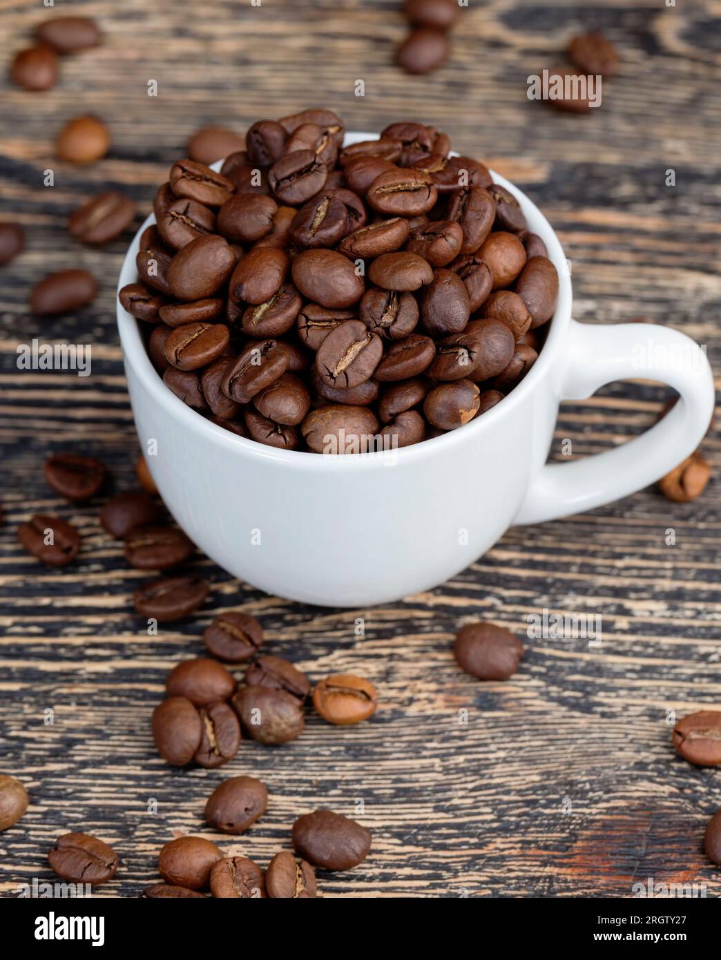 coffee beans in a whole form for a drink, aromatic coffee beans in a ...