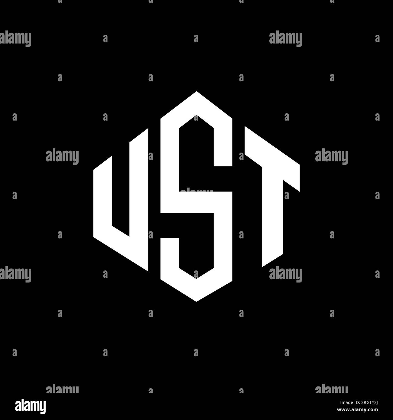 UST letter logo design with polygon shape. UST polygon and cube shape ...