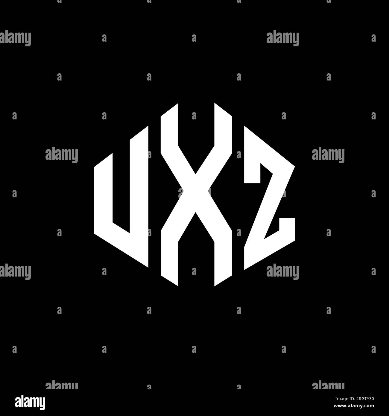 UXZ letter logo design with polygon shape. UXZ polygon and cube shape ...