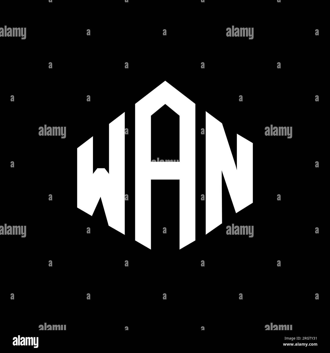 WAN letter logo design with polygon shape. WAN polygon and cube shape ...