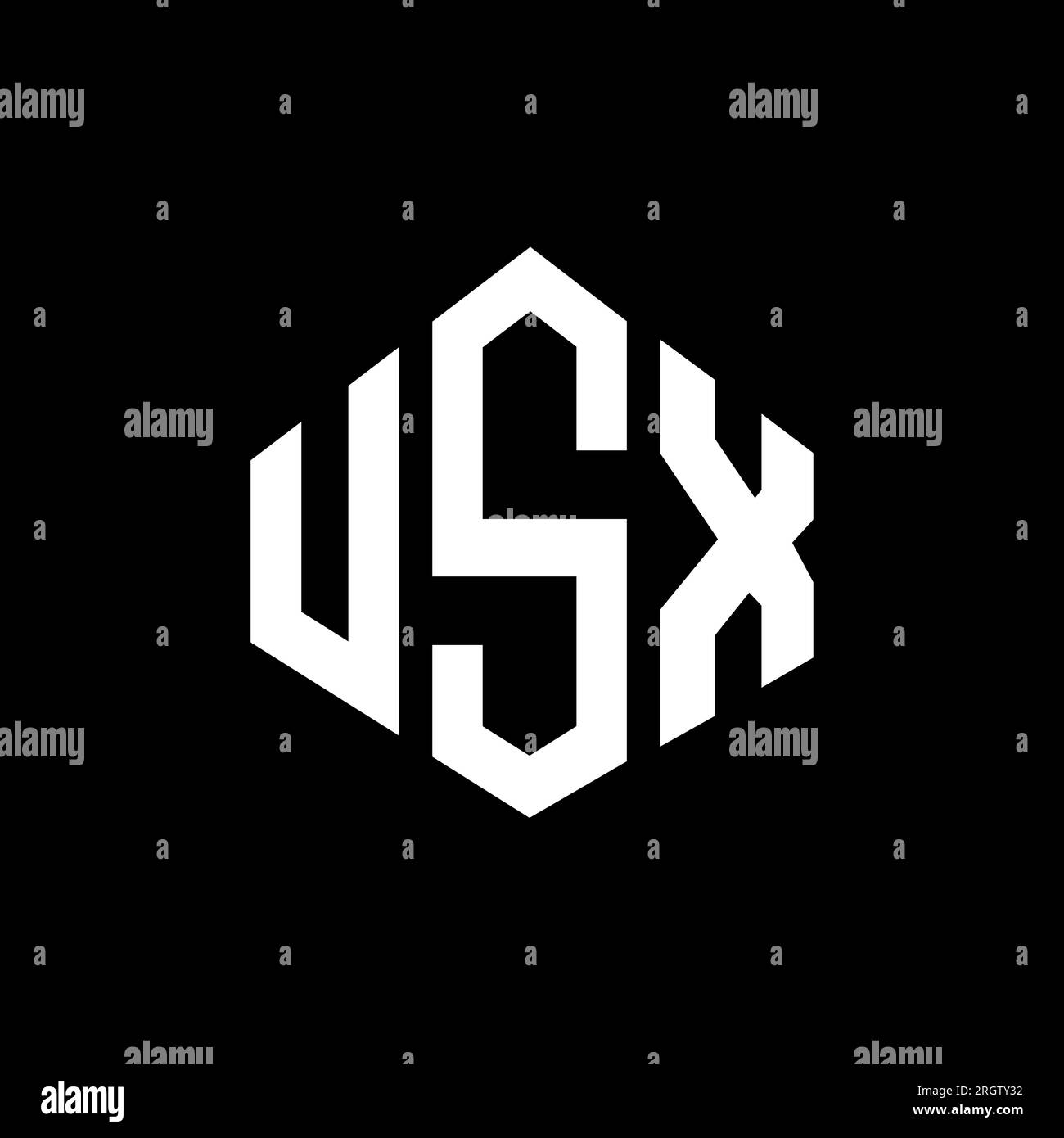 USX letter logo design with polygon shape. USX polygon and cube shape ...