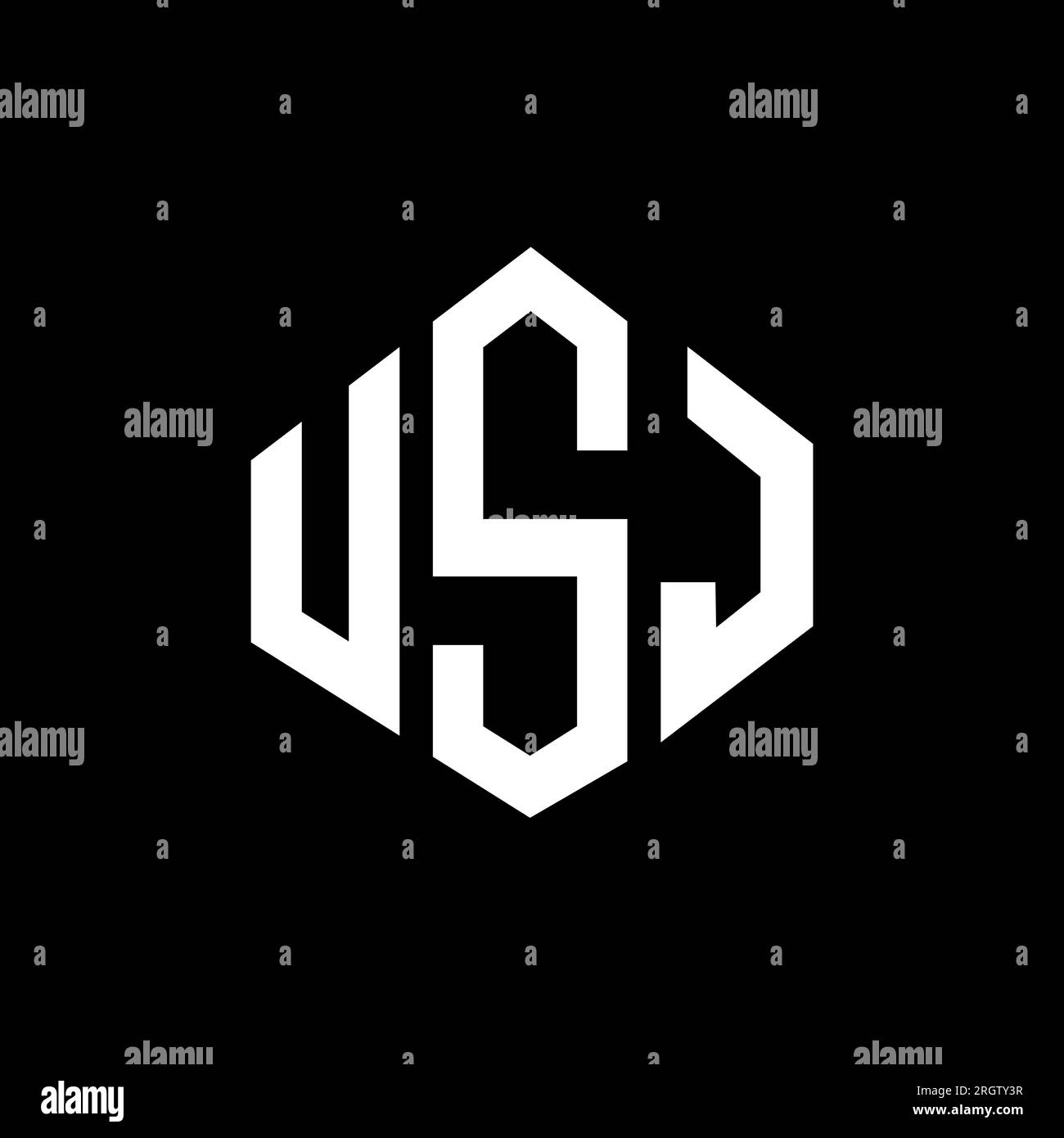 USJ letter logo design with polygon shape. USJ polygon and cube shape ...
