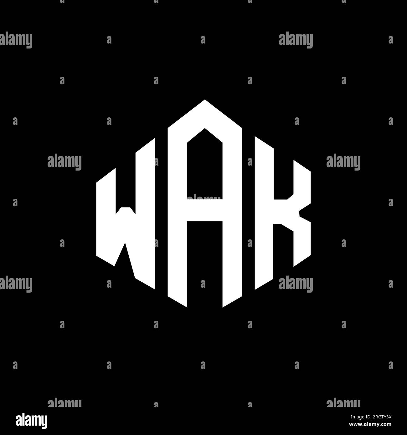 WAK letter logo design with polygon shape. WAK polygon and cube shape ...