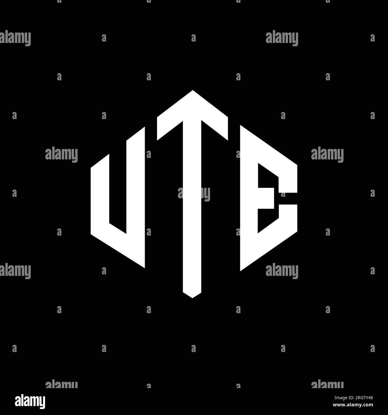 UTE letter logo design with polygon shape. UTE polygon and cube shape ...
