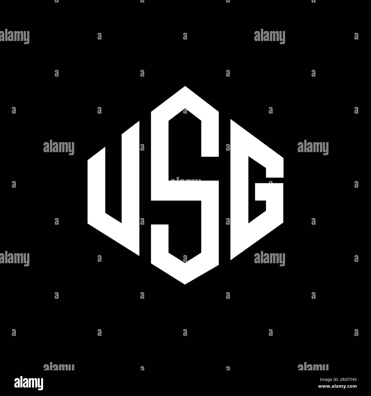 USG letter logo design with polygon shape. USG polygon and cube shape ...