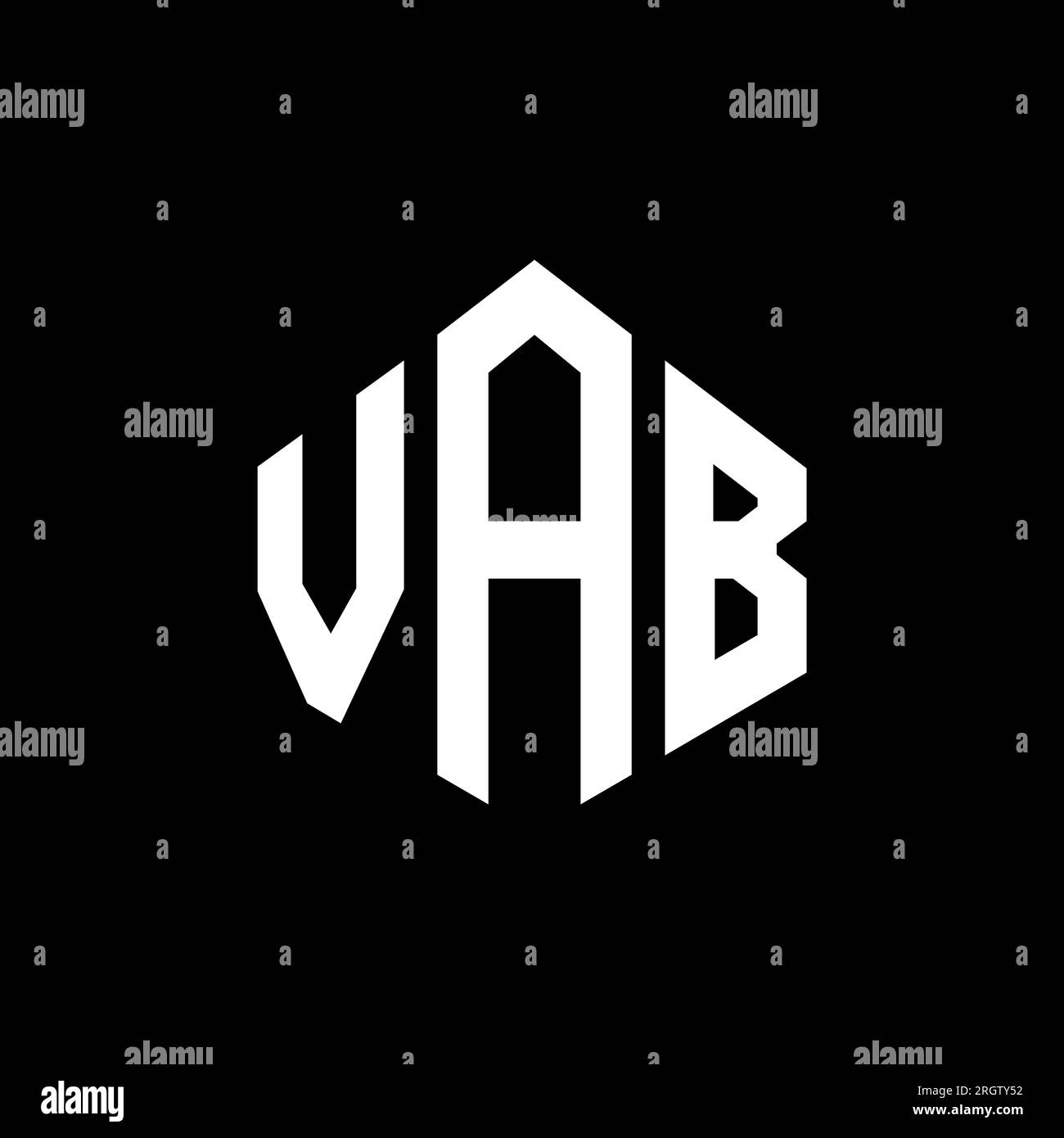 VAB letter logo design with polygon shape. VAB polygon and cube shape ...